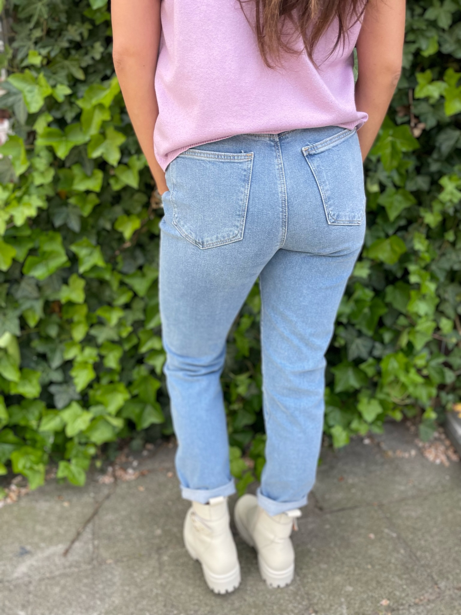 High Rise Mom Jeans Star Denim Blue 28 2900011277041